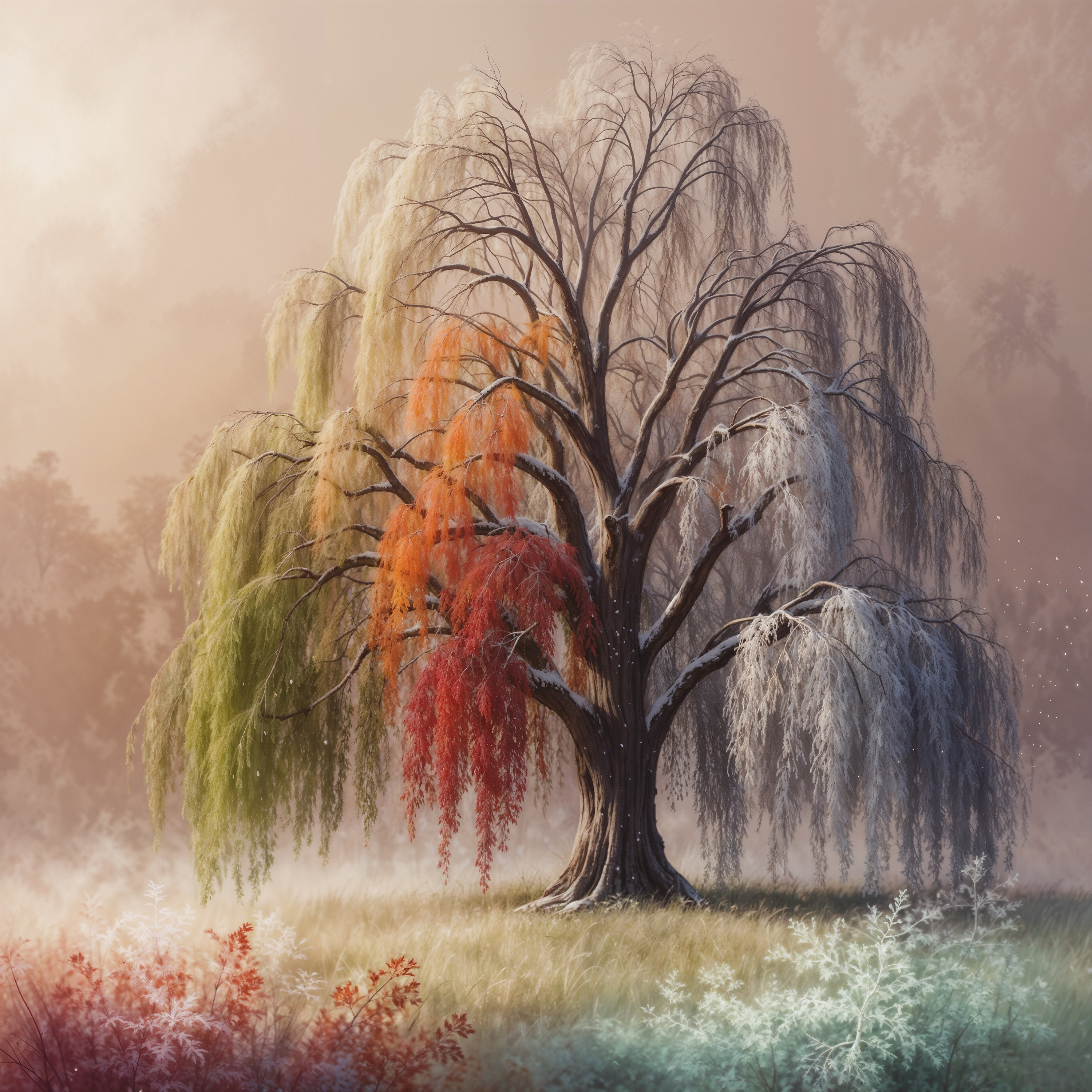 Mystical Weeping Willow Tree All Four Seasons | Digital Download | 4 ...