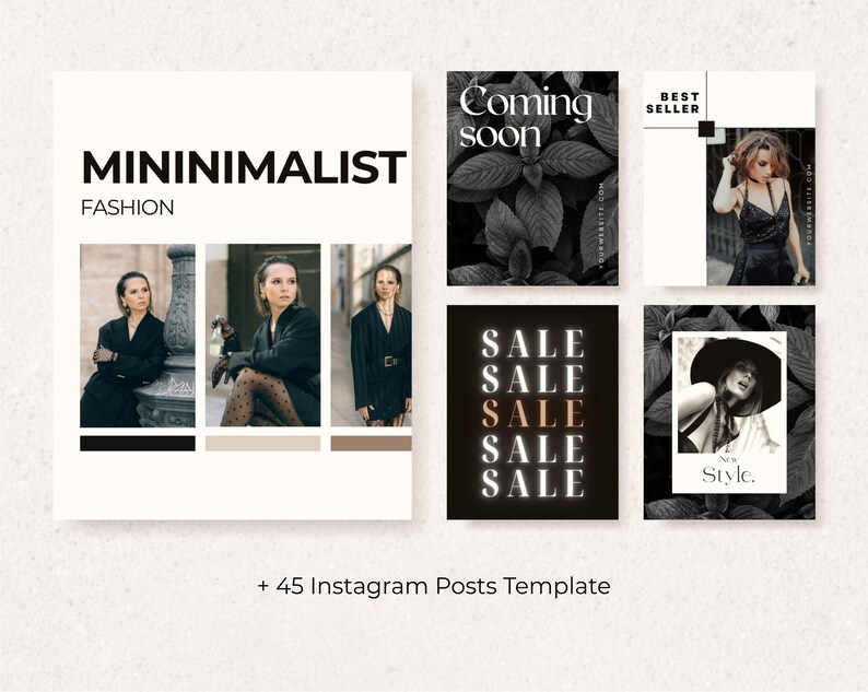 Fashion Instagram Post Templates: Boutique Social Media (canva, 45) - Etsy