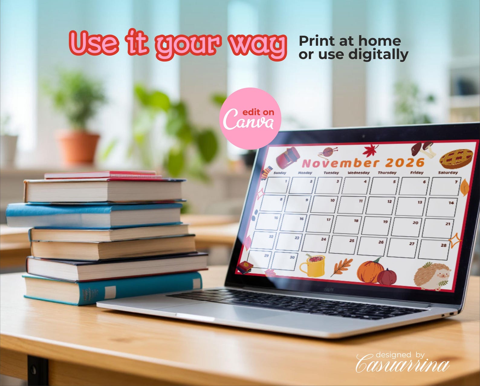 2025-2026 School Year Calendar, Editable Printable Monthly Planner ...