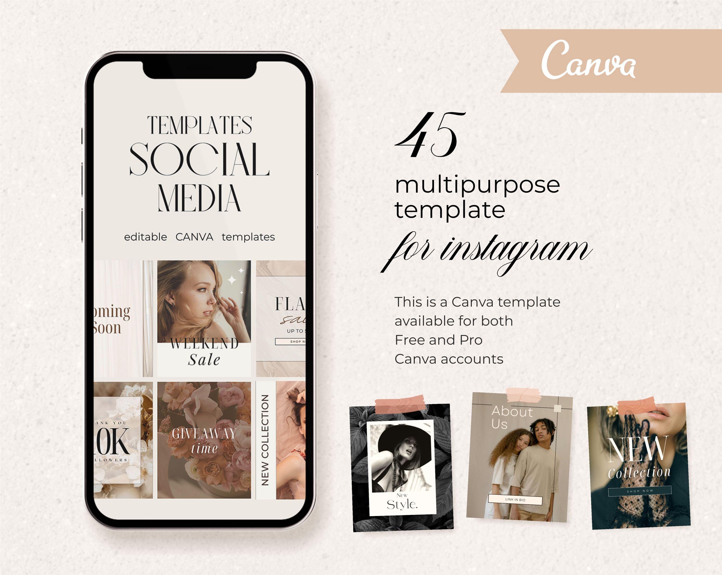 Canva Instagram Template, Social Media Template Canva, Instagram Post Template, Etsy Instagram ...