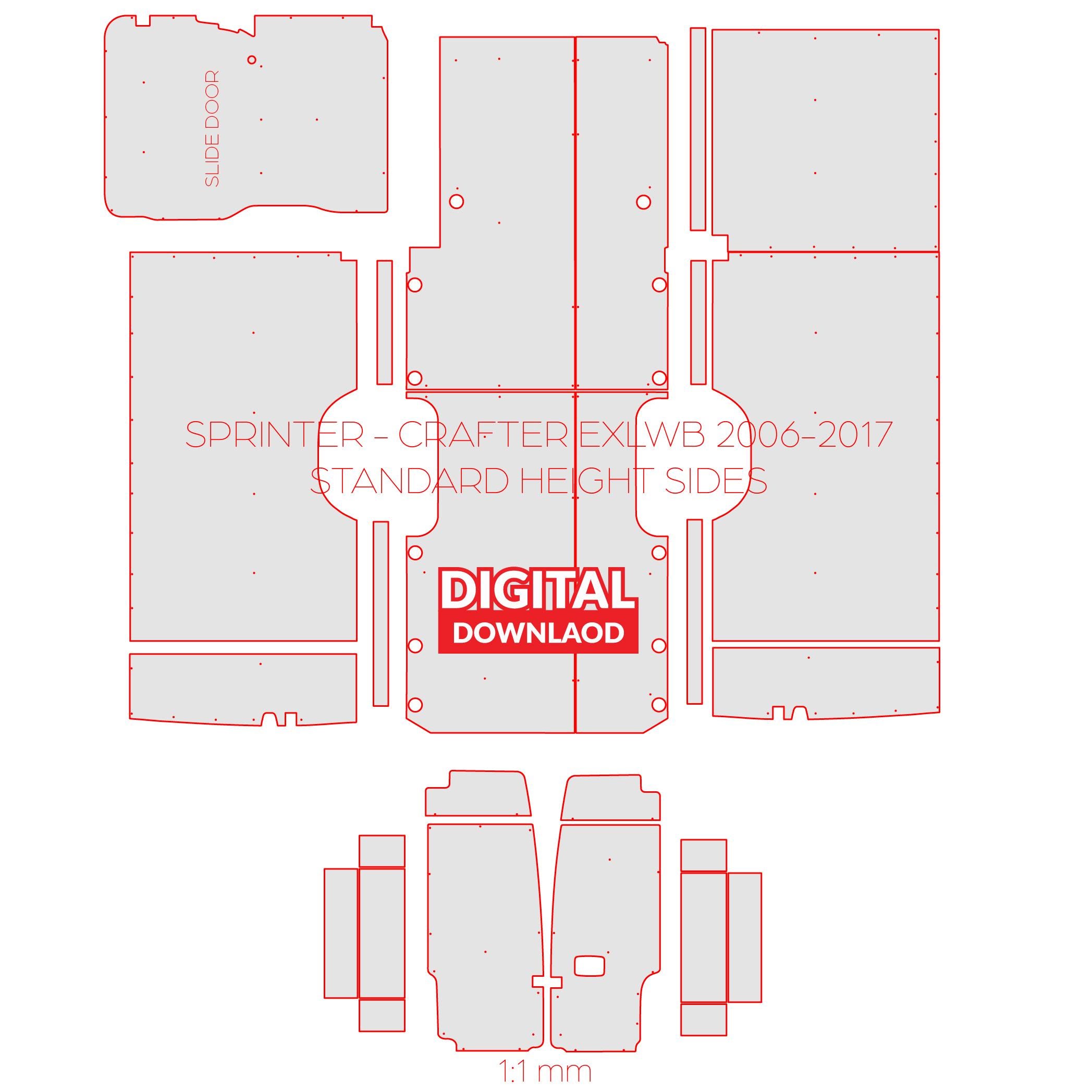 2006-2017 Sprinter - Crafter EX LWB Std Sides-plylining Kit,cnc,dxf ...