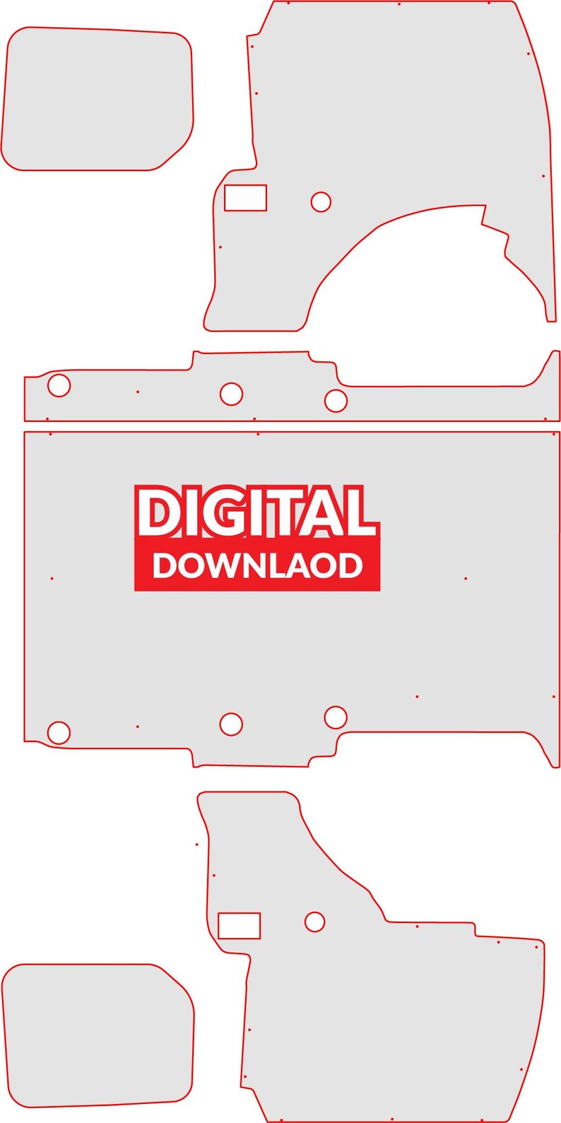 Mercedes Citan DXF Files for CNC to Fit Lwb Xlwb-van Ply Lininig Floor ...