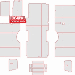 Ford Transit New Shape Mwb & Lwb 2014 Onwards Ply Lining Kit DXF Files ...