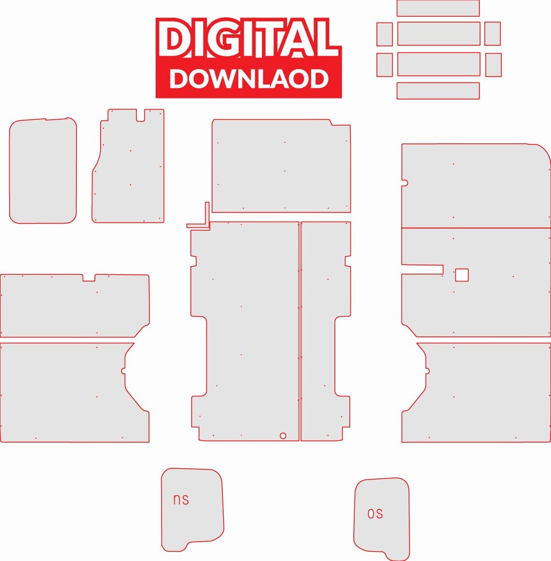 Ford Transit New Shape Mwb & Lwb 2014 Onwards Ply Lining Kit DXF Files ...