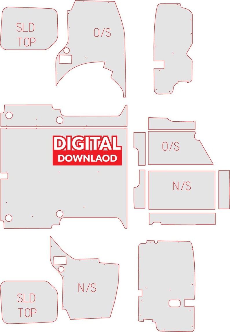 Mercedes Citan DXF Files for CNC to Fit Lwb Xlwb-van Ply Lininig Floor ...