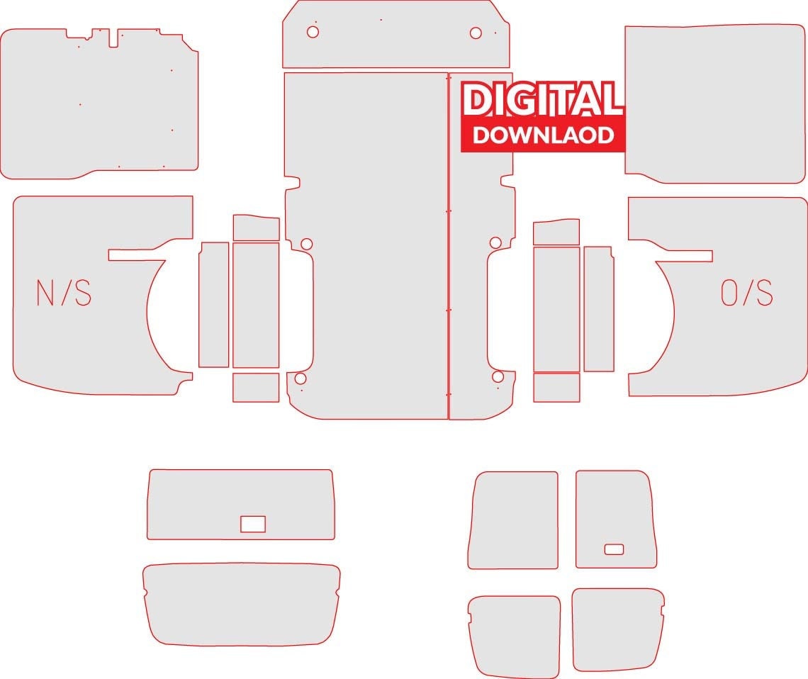 Toyota Hiace DXF Files to Fit Swb & Lwb Van, Ply Linning Template Floor ...