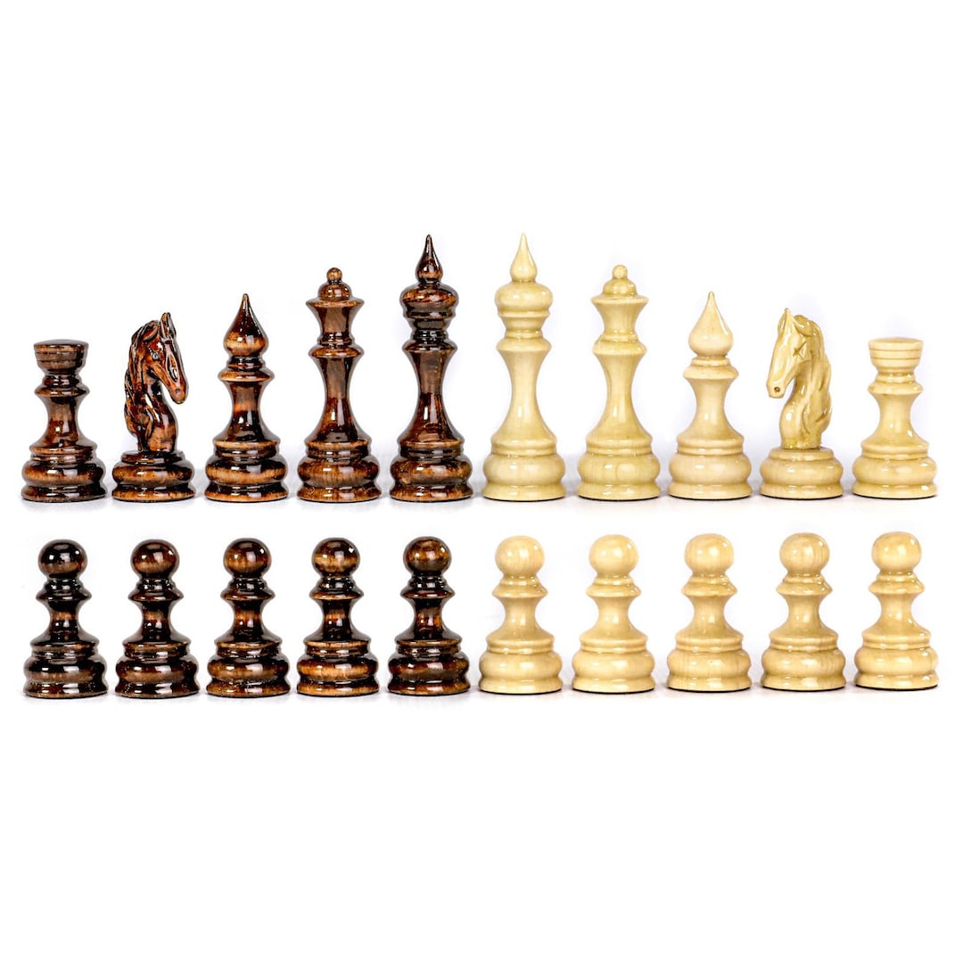 Classic Chess Pieces, Wooden Chess Figures - Etsy