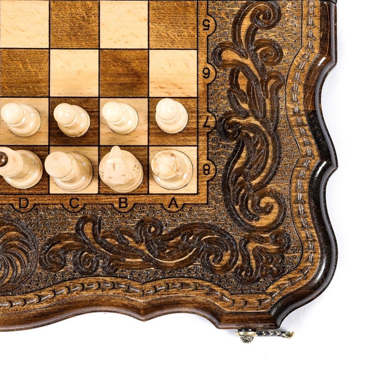 Hand Carved Chess-backgammon Set With Eternity Sign, Fathers Day Gift ...