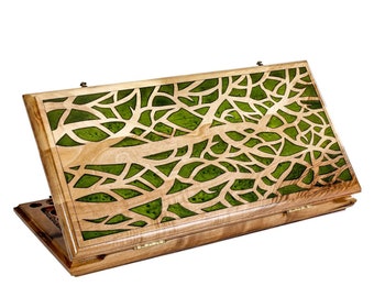 Handmade Wooden Epoxy Trees Backgammon Two-sided Classic - Etsy