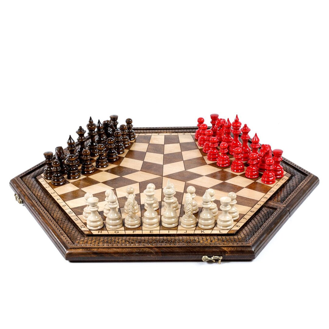 Chess for Three Players / Wooden Chess Board / PERSONALIZED - Etsy