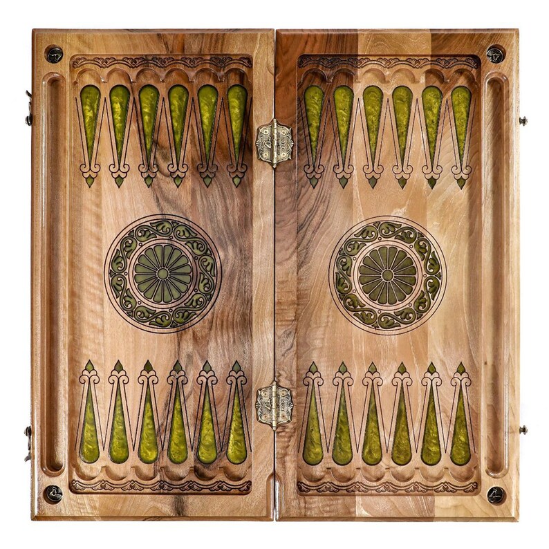 Epoxy Trees Two-sided Backgammon Set / Wooden Backgammon Board ...