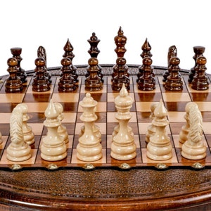 Handmade Wooden Circle Chess Set, Personalized Birthday Gift - Etsy