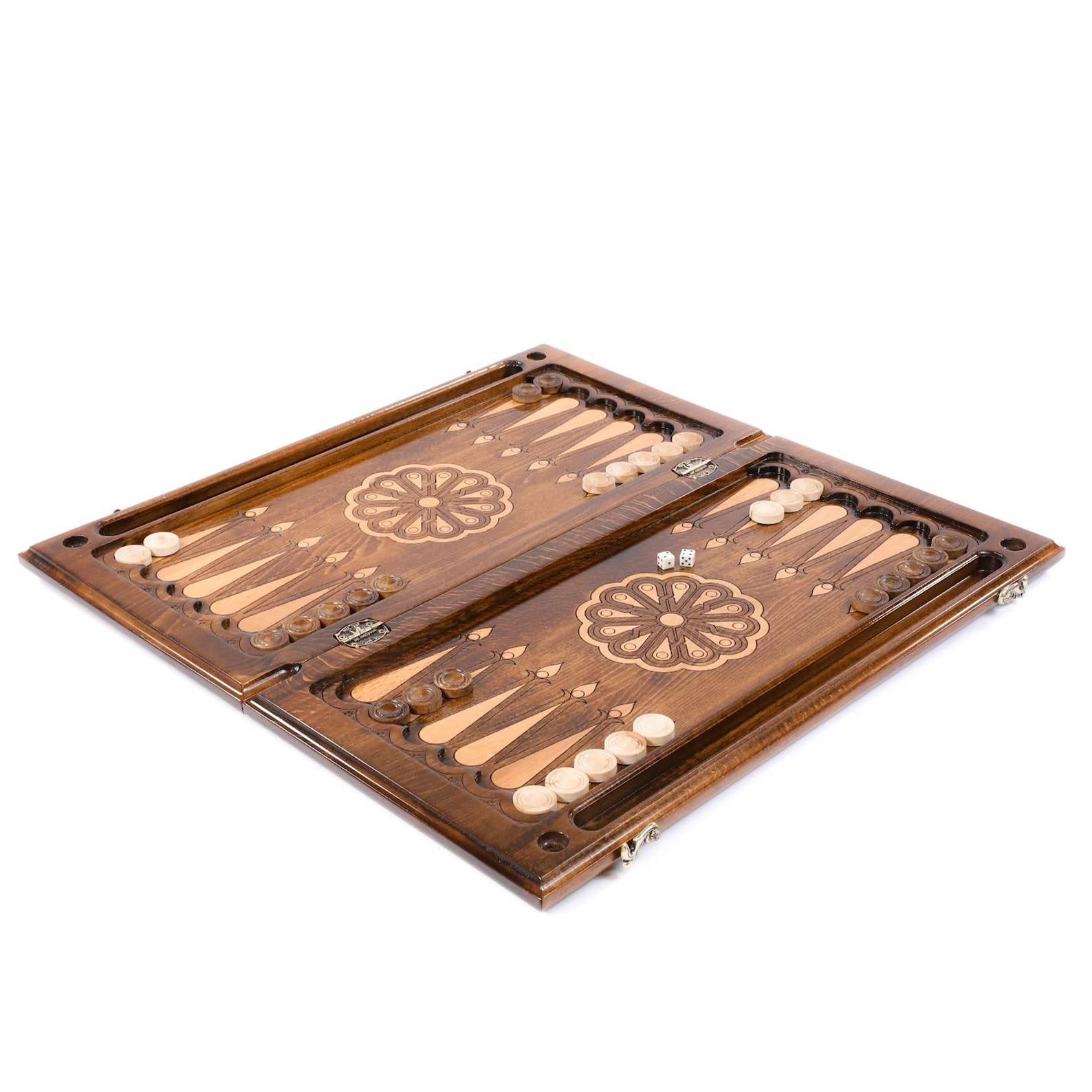 Hand Carved Backgammon Board With Wolf / Wooden Board / Personalized ...