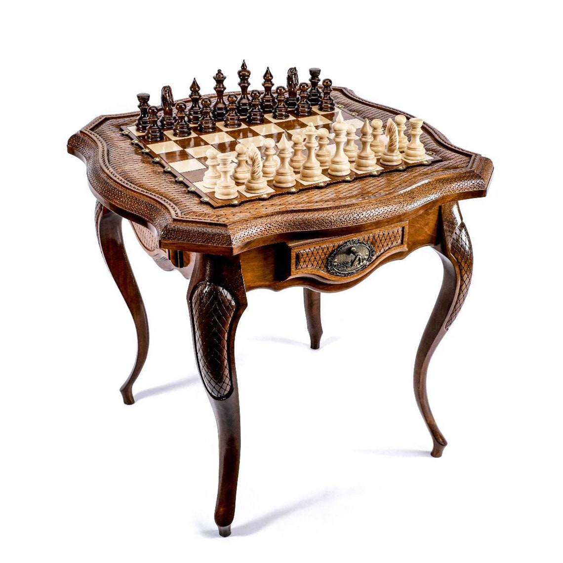 Classic Wooden Chess Table / HANDMADE - Etsy