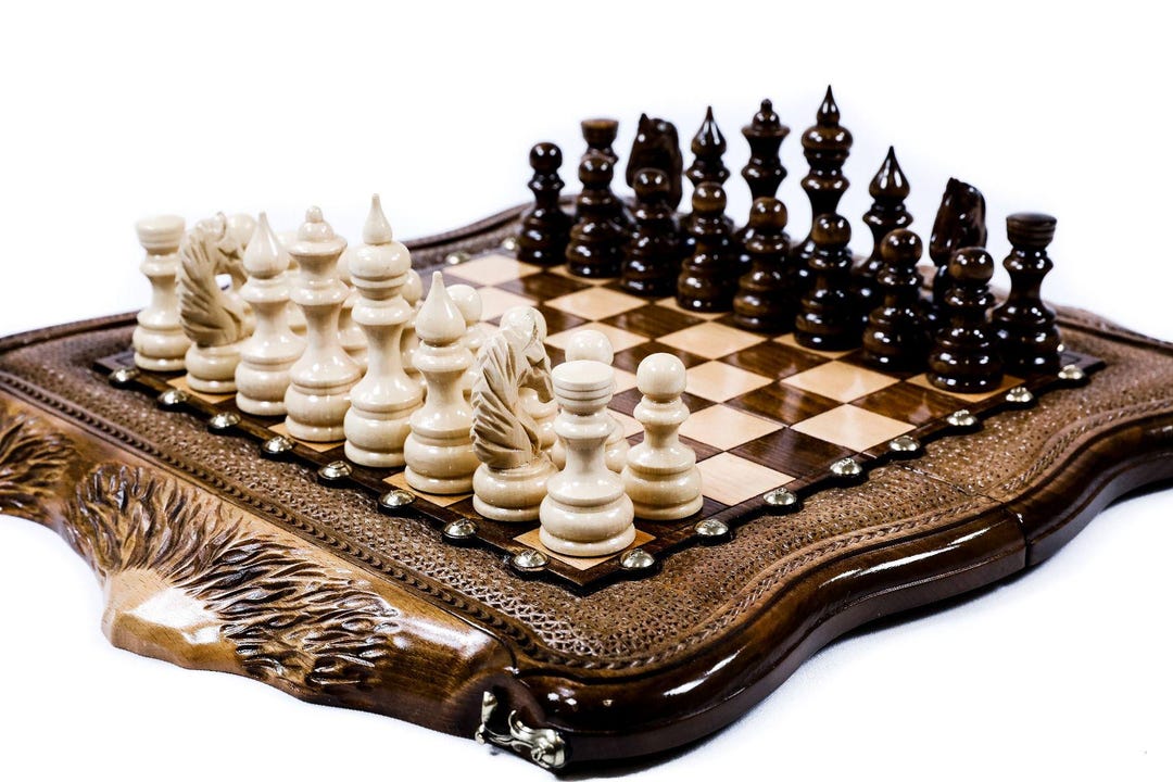 Handcrafted Wooden Chess Set – Mount Ararat Design, Personalized - Etsy