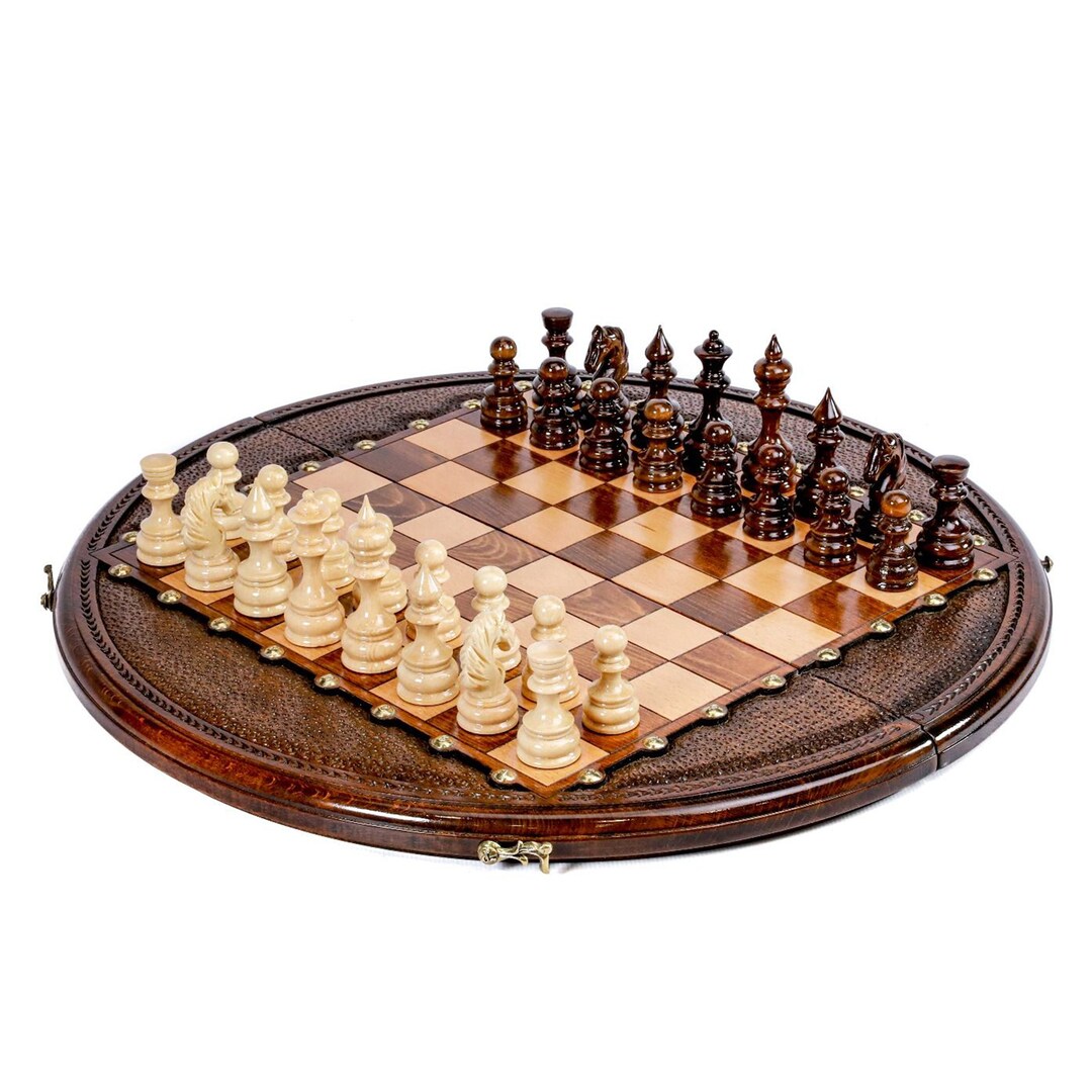 Handmade Wooden Circle Chess Set, Personalized Birthday Gift - Etsy
