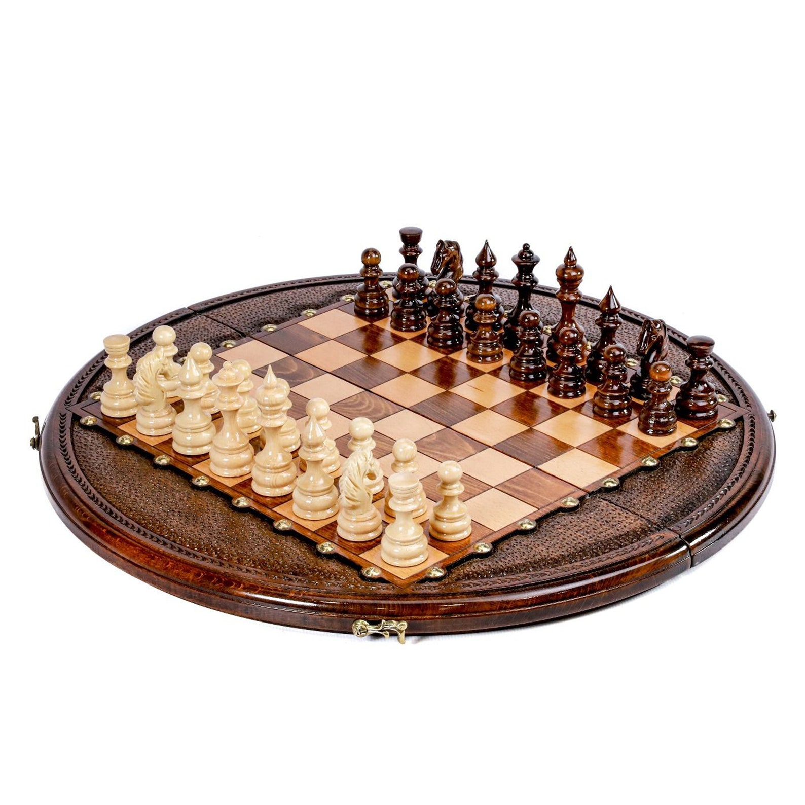Handmade Wooden Circle Chess Set, Personalized Birthday Gift - Etsy