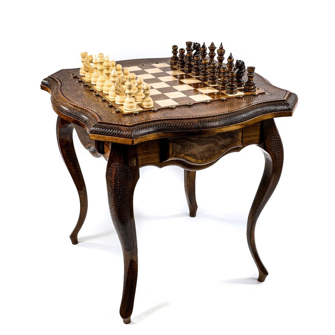 Classic Wooden Chess Table / A Timeless Masterpiece of Strategy and ...