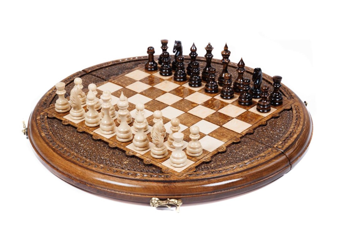Classic Round Chess Set: HANDMADE / Free Personalization - Etsy