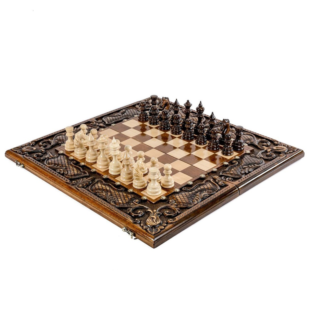 Handcrafted Wooden Chess-backgammon Set, Personalized Gift - Etsy