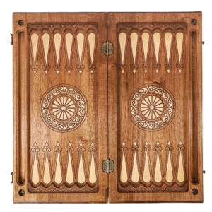 Wooden Backgammon Board With Hand Carved American Dollar / Personalized ...