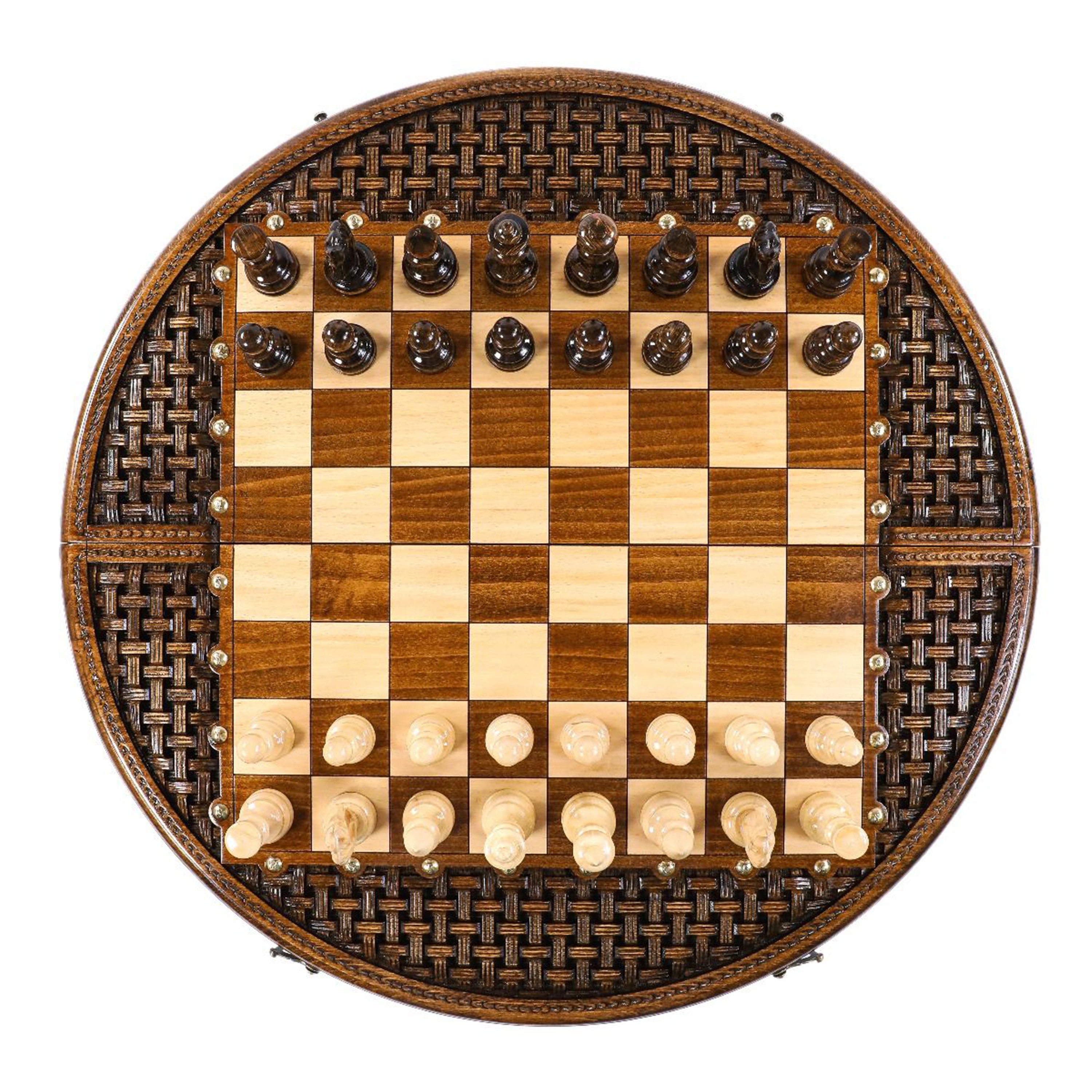 Wooden Chess Set - Round Chess Board - Etsy