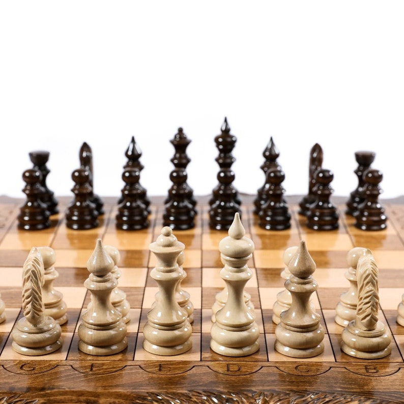 Handmade Wooden Chess Set, Personalized Handcrafted Gift - Etsy