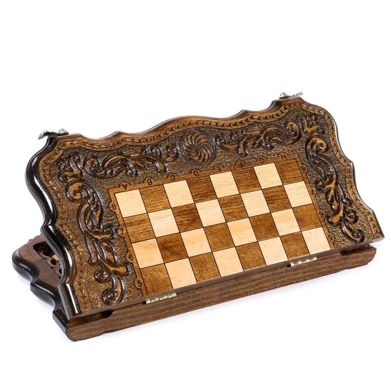 Hand Carved Chess-backgammon Set With Eternity Sign, Fathers Day Gift ...