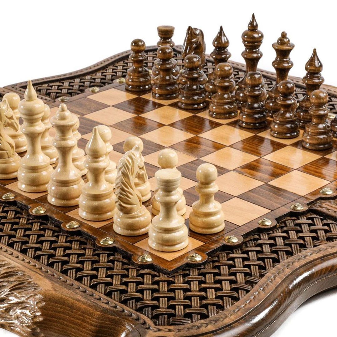 Elegant Chess Set, Backgammon Set Carved With Mount Ararat / HANDMADE ...