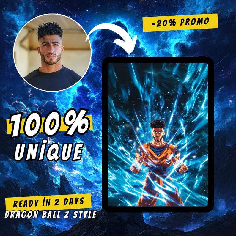 Custom Anime Portrait, Dragon Ball Z Poster, Art Anime, Wall Art Gift ...
