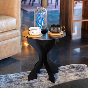 Modern Steel Side Table, Round Table. - Etsy