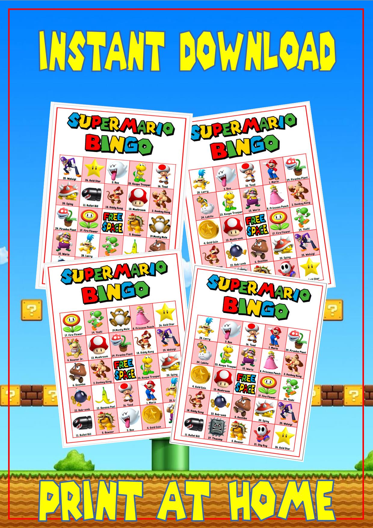 Super Mario Bingo Game: Family Bingo Night (instant Download) - Etsy UK