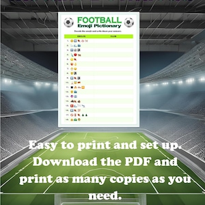 Instant Download Fun Football Emoji Quiz | Football Downloads ...