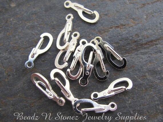 Silver Plated Brass Self Closing Clasp 11x5mm 12 Clasp | Etsy