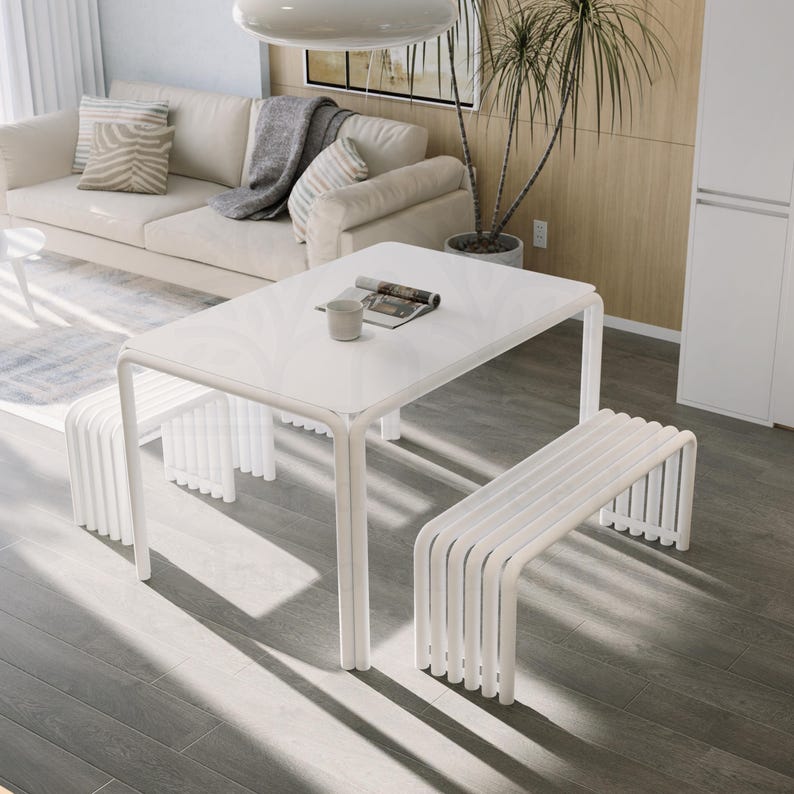 Modern Metal Round Profile Table: Balcony or Outdoor Use - Etsy