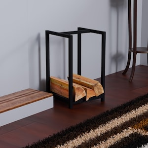Minimalist Firewood Rack, Firewood Storage, Indoor Firewood Rack ...