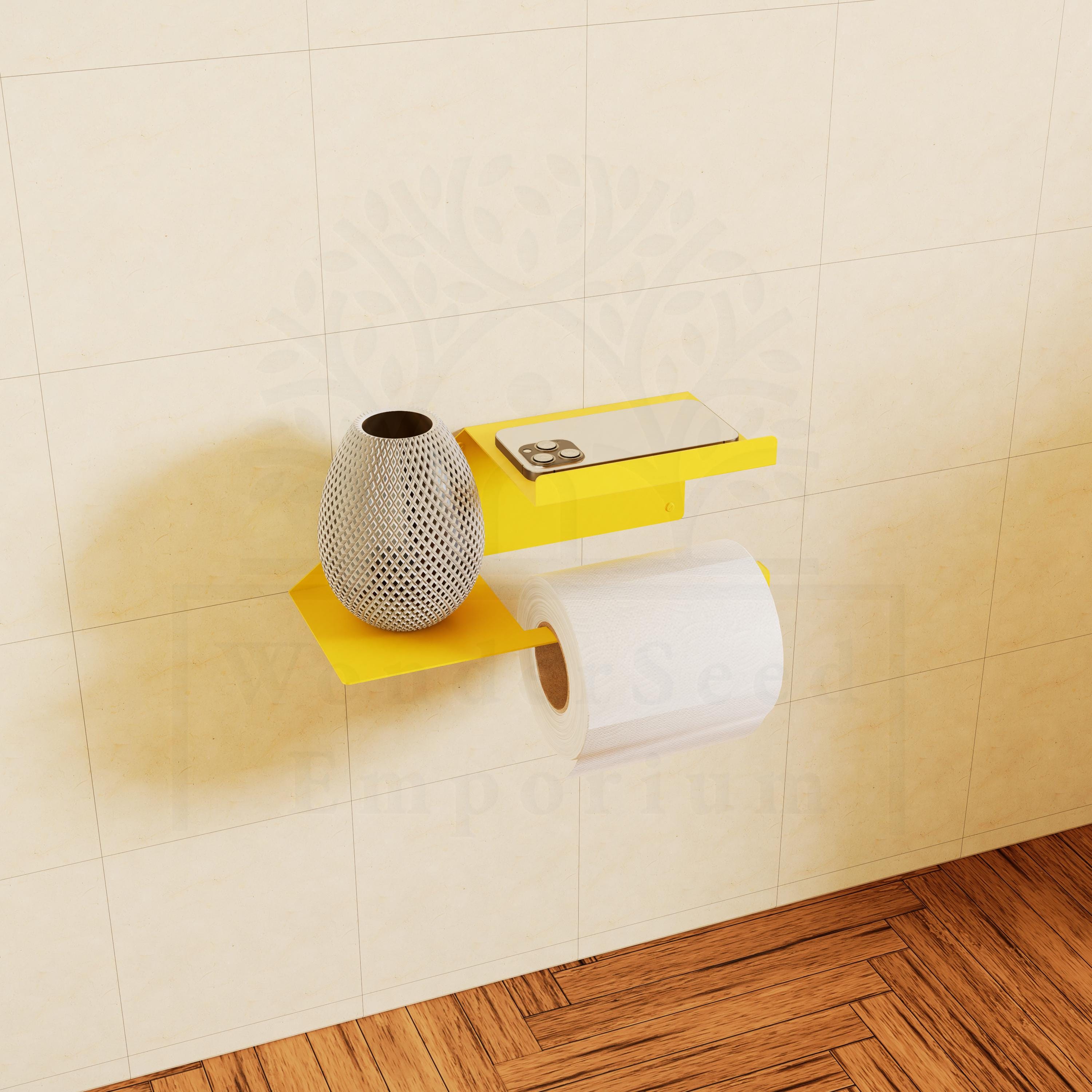 Modern Metal Wall Shelf With Magazine and Toilet Paper Holder - Etsy UK