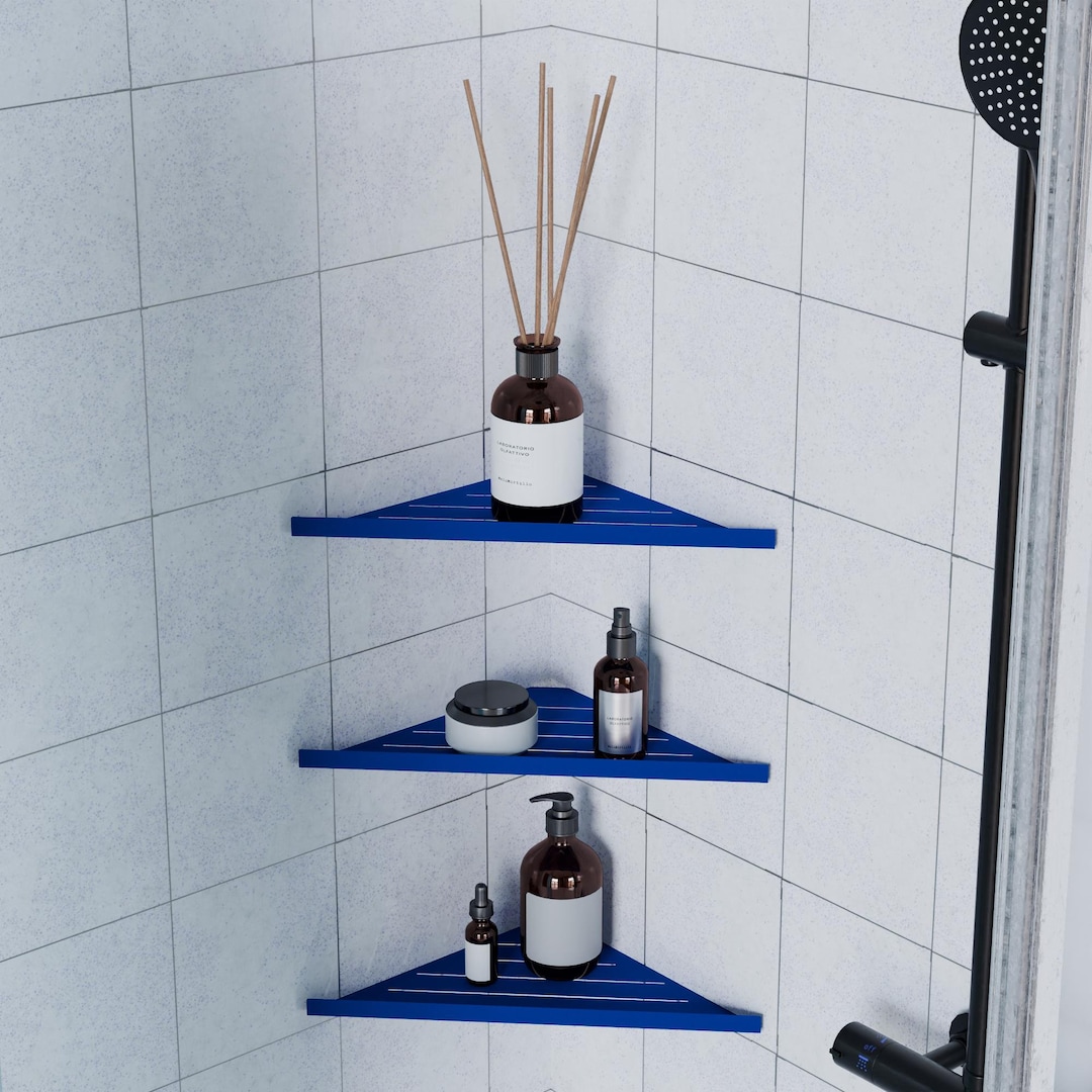 Modern Metal Corner Shower Shelf: Bathroom Organizer - Etsy