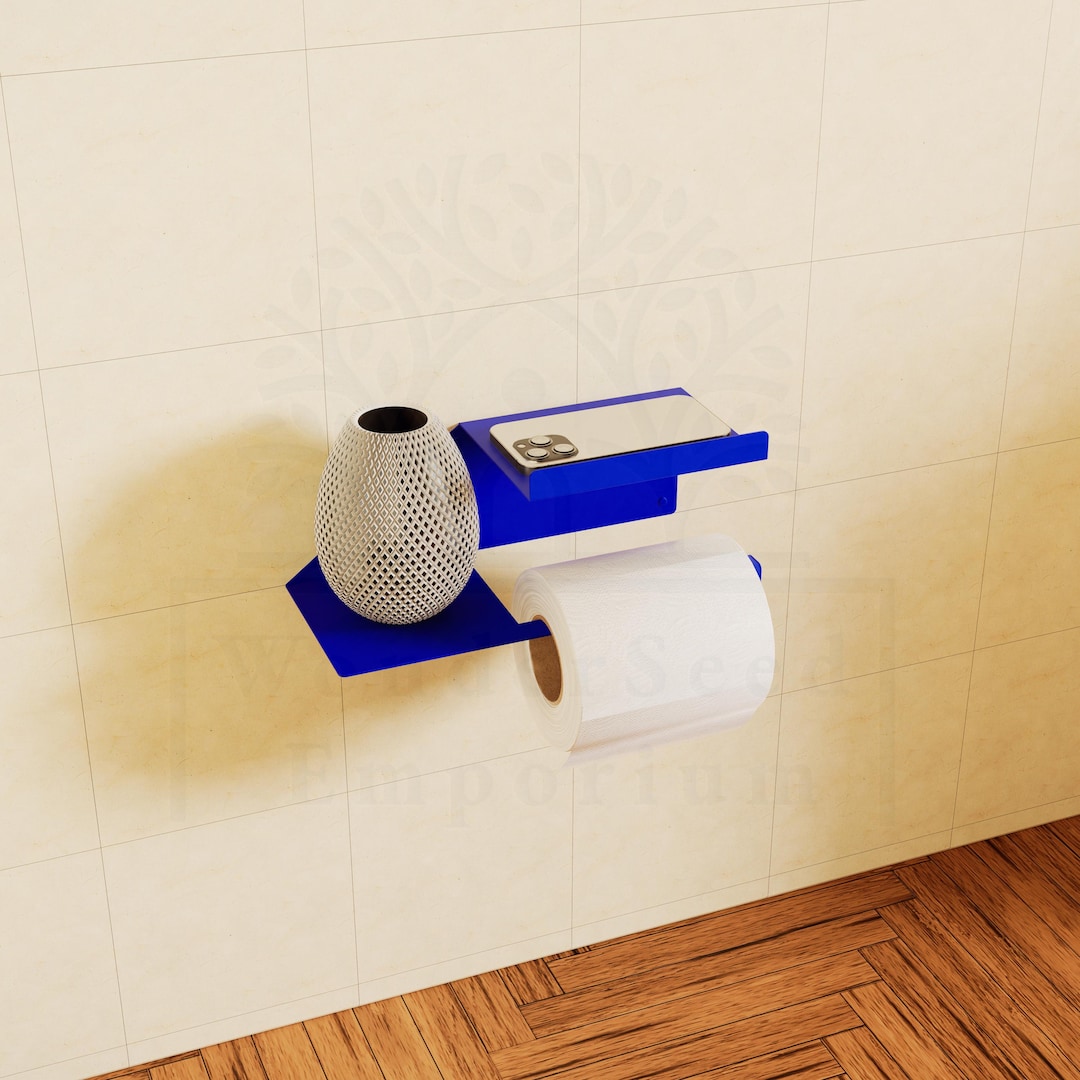 Modern Metal Wall Shelf With Magazine and Toilet Paper Holder - Etsy