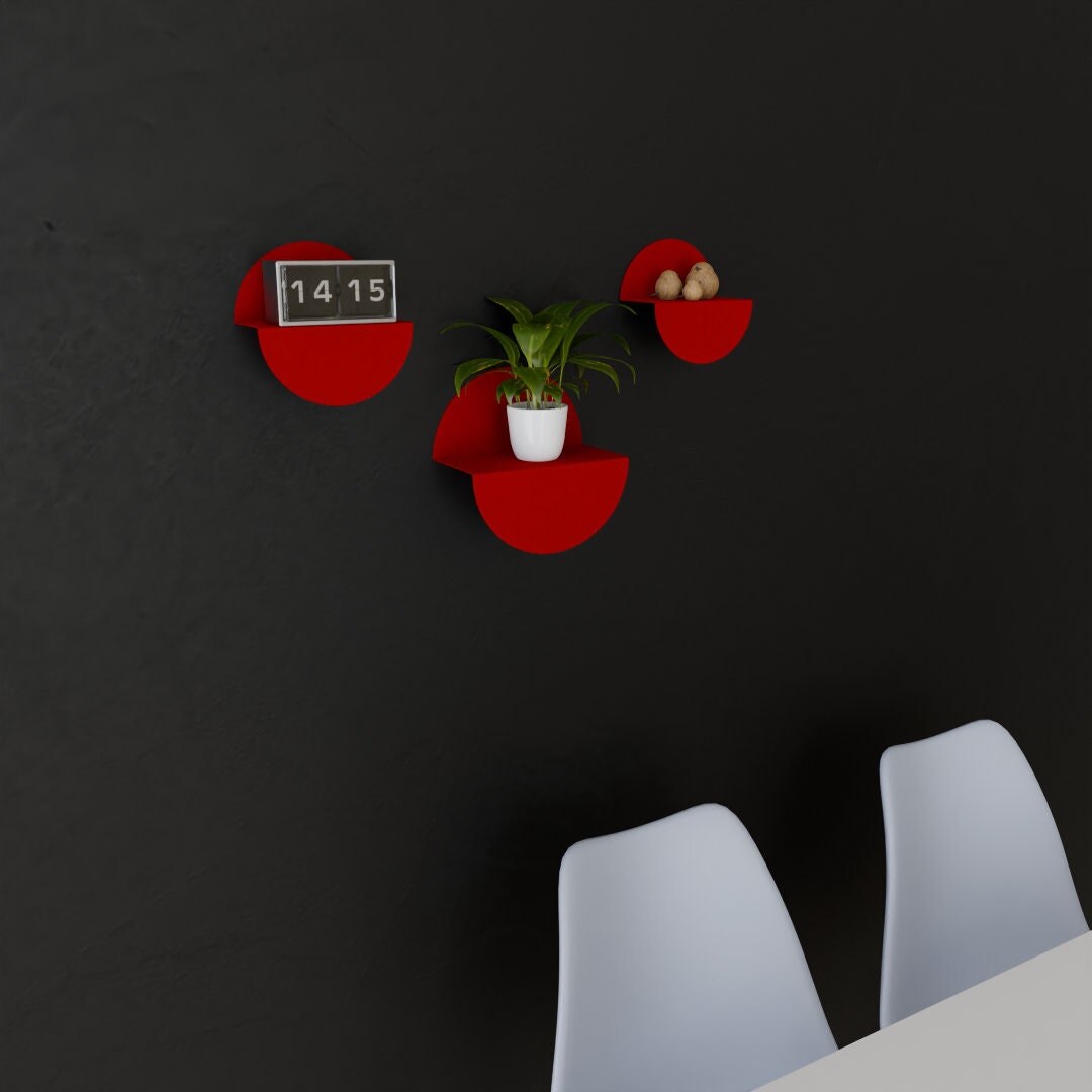 Minimalist Plant Holder, Floating Plant Shelf, Round Plant Shelf, Metal ...