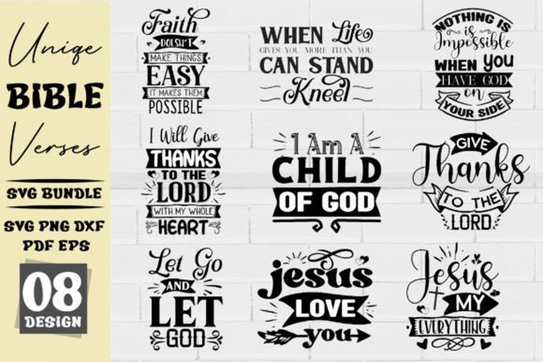 Christian Svg Bundle, Religious Svg, Scripture Svg, Bible Verse Svg ...