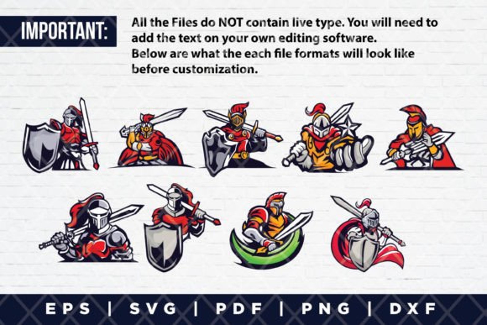 Set of Knights Svg Template, Medieval Knights SVG PNG Clipart for ...