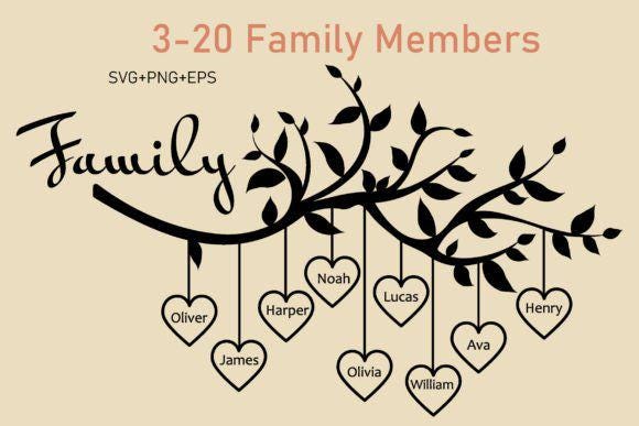 Family Tree Svg Bundle 2-20 Members Family Svg Tree of Life Svg Family ...