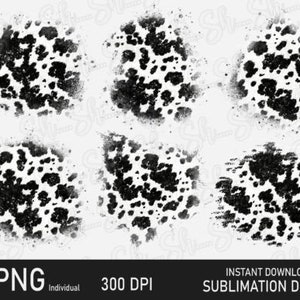 Distressed Cow Print Patches PNG, Cow Print Patches PNG, Cow Pattern ...