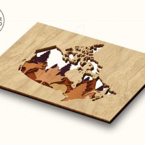 Karte KANADA Laser Cut Datei svg Glowforge-Datei und Karte Dxf-Datei ...