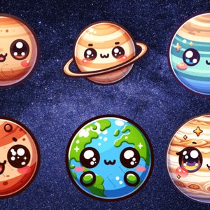 Kawaii Planets Clipart, Cute Cartoon Planets Clip Art, PNG & EPS Files ...