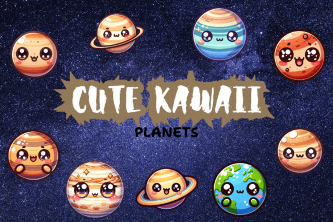 Kawaii Planets Clipart, Cute Cartoon Planets Clip Art, PNG & EPS Files ...