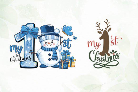 Baby's First Christmas Svg Bundle, 1st Christmas Sublimation Clipart ...