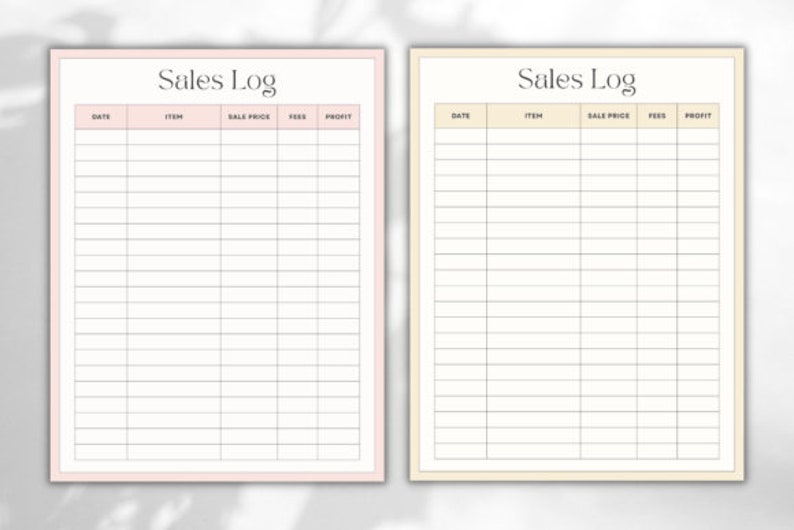 Sales Log Printable, Sale Profits Tracker, Sale Recorder, Orders Log ...