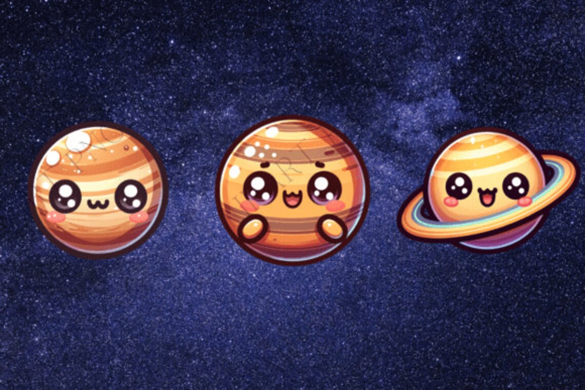 Kawaii Planets Clipart, Cute Cartoon Planets Clip Art, PNG & EPS Files ...